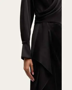Simkhai Talita Drape-front Midi Dress
