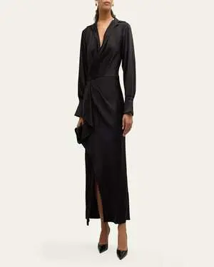 Simkhai Talita Drape-front Midi Dress