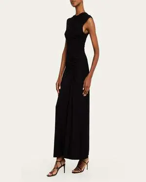 Simkhai Acacia Sleeveless Gathered Midi Dress - Black