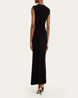 Simkhai Acacia Sleeveless Gathered Midi Dress - Black