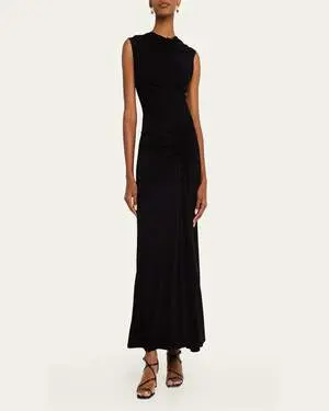 Simkhai Acacia Sleeveless Gathered Midi Dress - Black
