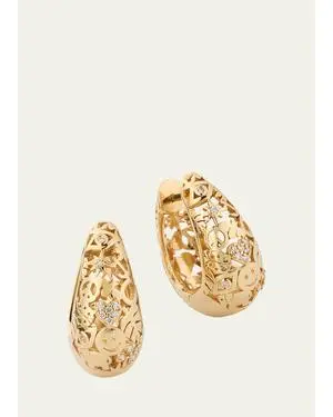 SYDNEY EVAN Icon Wallpaper Domed Huggie Earrings - Gold