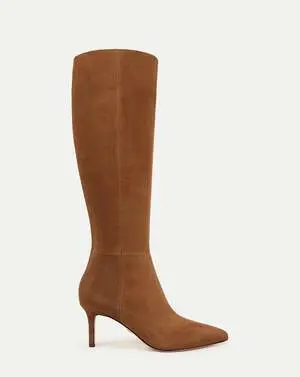 Veronica Beard Lisa Mid-heel Boots - Chestnut