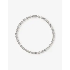 DARKAI Tennis Baguette-stone Necklace - White