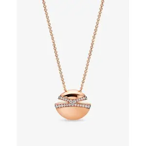 BVLGARI Cabochon 18ct And Diamond Pendant Necklace - Rose Gold