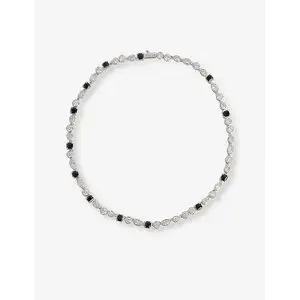 DARKAI 18ct White Gold-plated Brass And Stone Necklace - White & Black