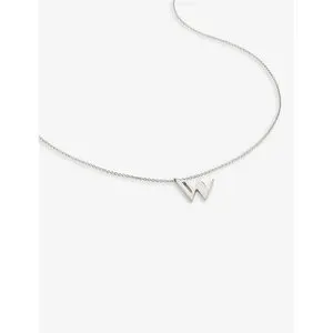 Monica Vinader W Letter Charm Recycled Sterling-silver Pendant Necklace - Sterling Silver