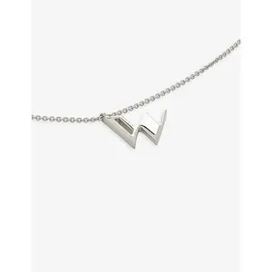 Monica Vinader W Letter Charm Recycled Sterling-silver Pendant Necklace - Sterling Silver