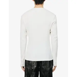 Jaded London Gothic Waffle Henley Long-Sleeves Regular-Fit Cotton