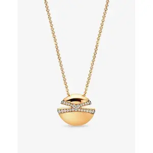 BVLGARI Cabochon 18ct Yellow-gold And Diamond Pendant Necklace - Yellow Gold