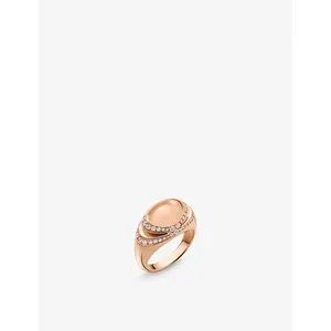 BVLGARI Cabochon 18ct And Diamond Ring - Rose Gold