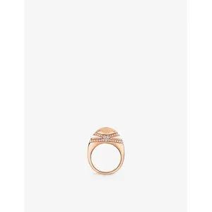 BVLGARI Cabochon 18ct Rose-gold And 0.59ct Demi Pavé-diamond Ring - Rose Gold