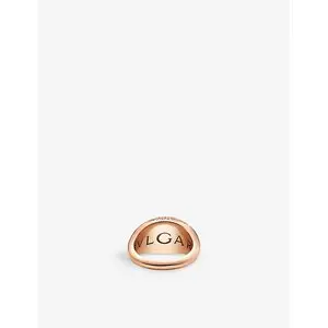 BVLGARI Cabochon 18ct Rose-gold And 0.59ct Demi Pavé-diamond Ring - Rose Gold