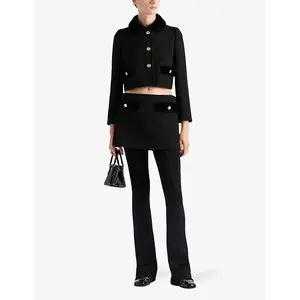 Prada Natté Cropped Wool Jacket