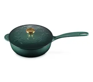 LE CREUSET 2.25 Qt. Traditional Holly Saucier W Th Gold Knob - One-color