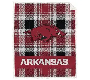 PEGASUS SPORTS Ncaa Bold Plaid Faux Sherpa Ultra Soft Blanket - One-color