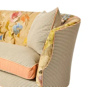 MACKENZIE-CHILDS Field Study Floral And Gingham Sofa