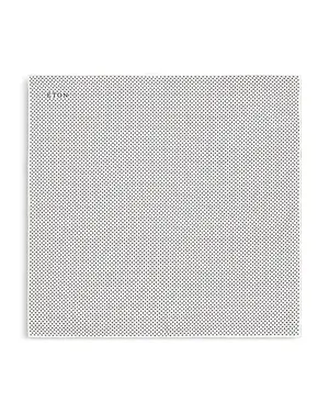 Eton Polka Dot Silk Pocket Square - Natural