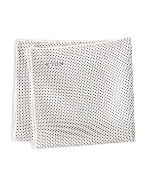 Eton Polka Dot Silk Pocket Square - Natural