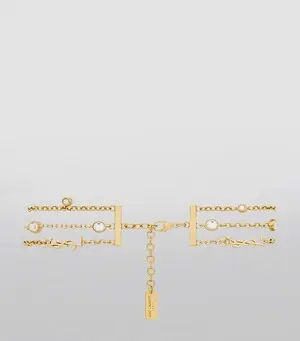 Saint Laurent Brass Multi-chain Bracelet