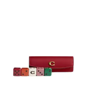 COACH® Dice Set Brass/ruby