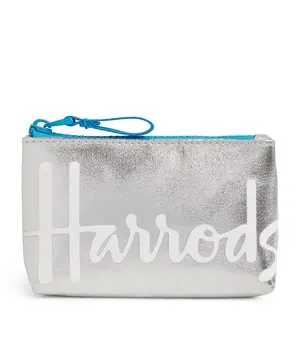 Harrods Metallic Logo Coin Purse - Silver