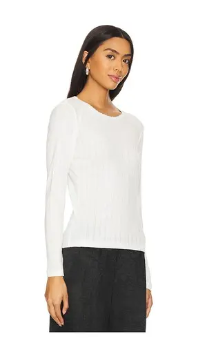 LESET Pointelle Long Sleeve - White