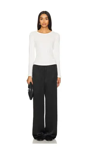 LESET Pointelle Long Sleeve - White
