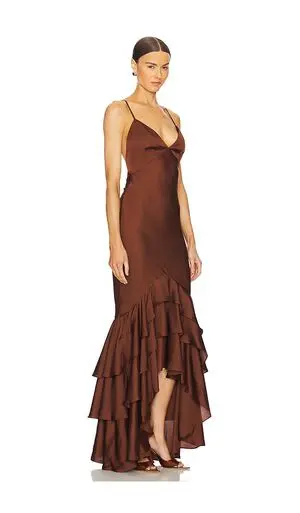 LOVERS AND FRIENDS Cleo Gown - Chocolate Brown