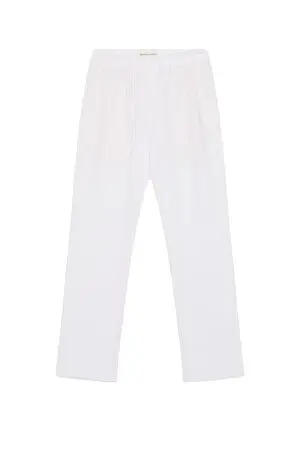 Frescobol Carioca Oscar Linen Chino Pant In Blue - White