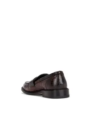 VINNY'S Townee Penny Loafer - Dark Brown Python Pattern