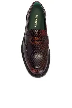 VINNY'S Townee Penny Loafer - Dark Brown Python Pattern
