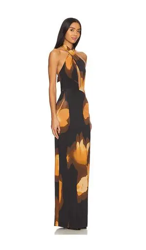 AFRM Genie Halterneck Maxi Dress With Cut-out Detail