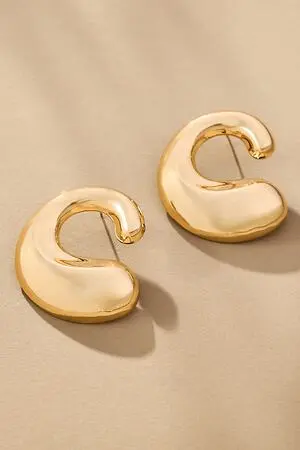 Anthropologie Wavy Sculptural Post Earrings