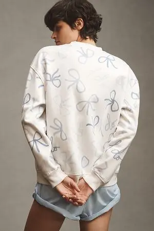 Anthropologie Pearl " I Do" Bow Crew-neck Sweatshirt