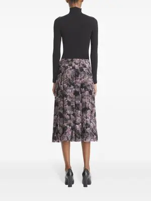Tory Burch Printed Pleated Midi Skirt - Pink