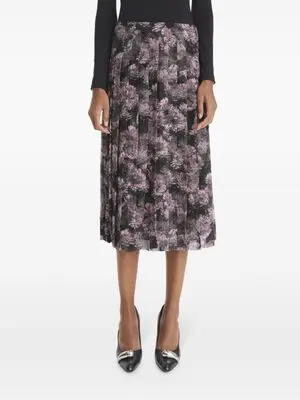 Tory Burch Printed Pleated Midi Skirt - Pink