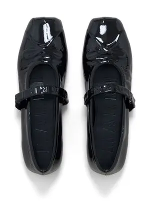 Marni Patent-finish Ballerina Shoes - Black