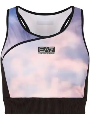 Emporio Armani Logo-print Compression Top - Purple