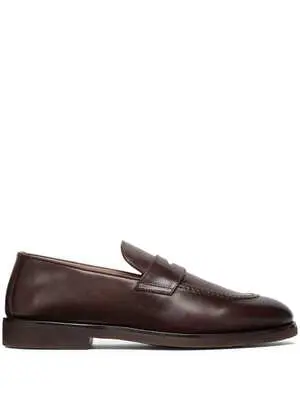 Brunello Cucinelli Polished Leather Loafers - Brown