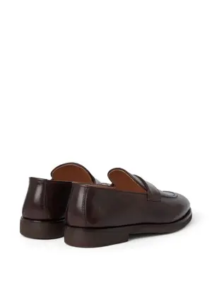 Brunello Cucinelli Polished Leather Loafers - Brown