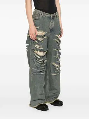 424 Ripped Wide Leg Jeans