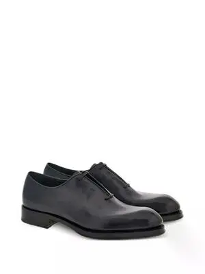 FERRAGAMO Polished Leather Oxford Shoes - Black