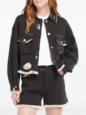 BARRIE Fine-knit Fringed Shorts - Black