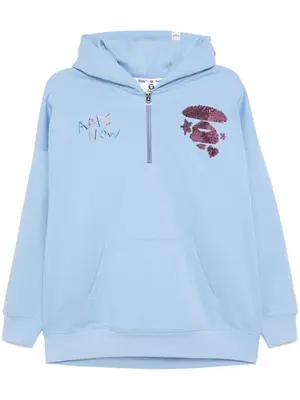 A BATHING APE Aape * Sequin-embellished Hoodie - Blue
