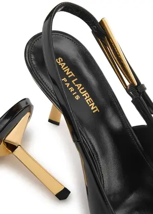 Saint Laurent Lee 75 Slingback Pumps - Black