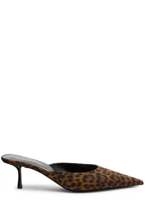 Saint Laurent Barbara 55 Animal-print Mules