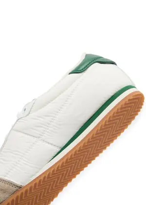 Saint Laurent Panelled Crinkled-effect Sneakers - White And Green