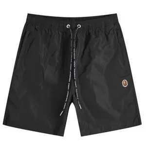 A BATHING APE Ape Head Nylon Beach Short - Black