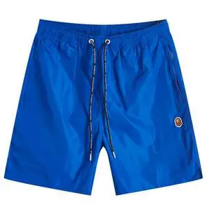 A BATHING APE Ape Head Nylon Beach Short - Blue